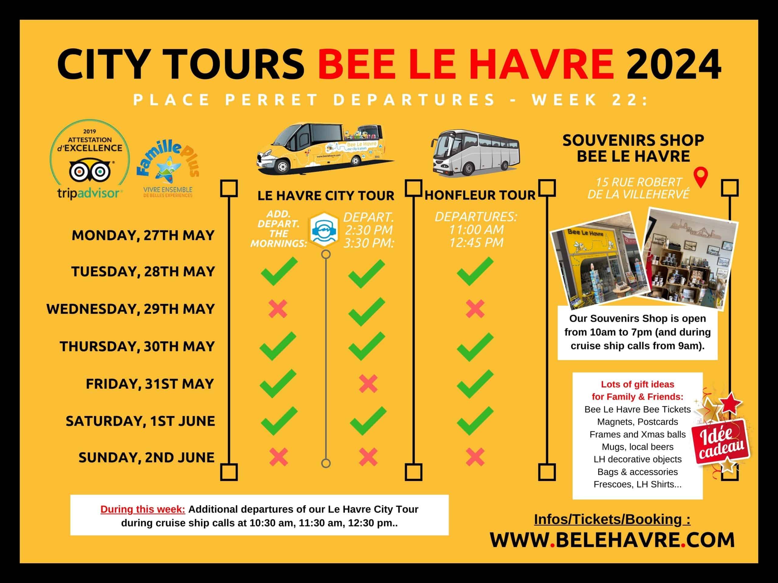 City Tour and Shuttle Bus Bee Le Havre