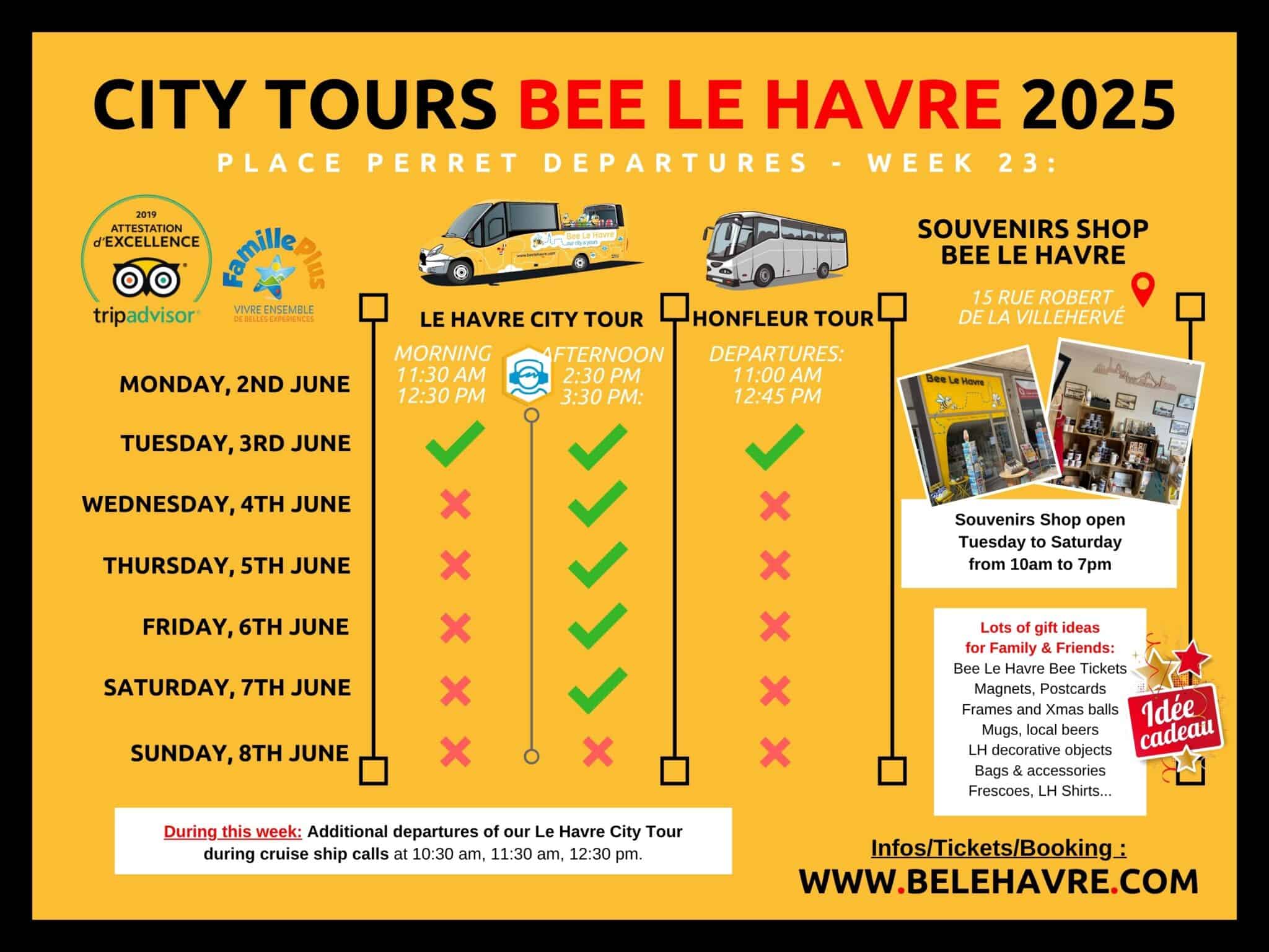 City Tour and Shuttle Bus Bee Le Havre