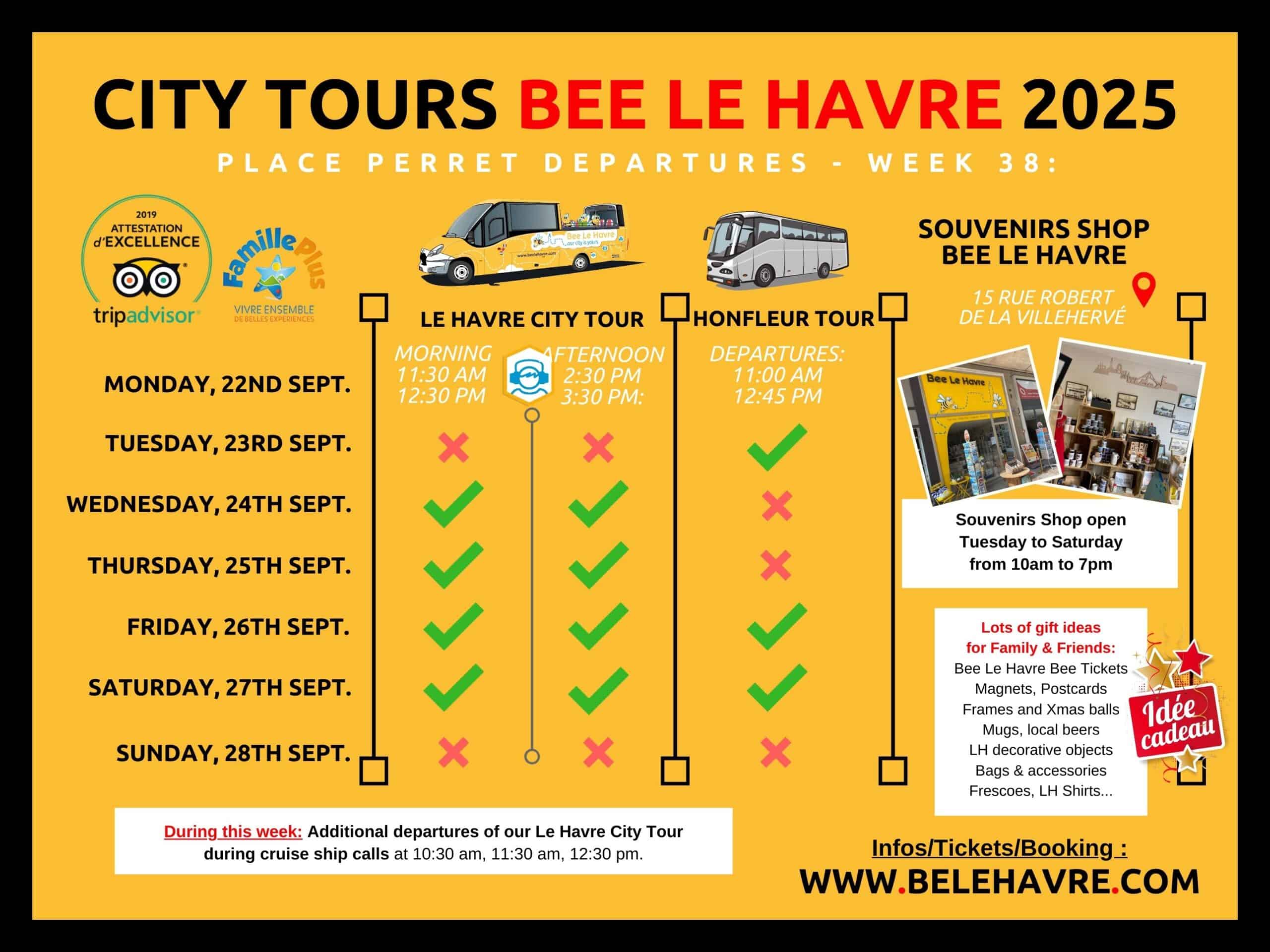 City Tour and Shuttle Bus Bee Le Havre